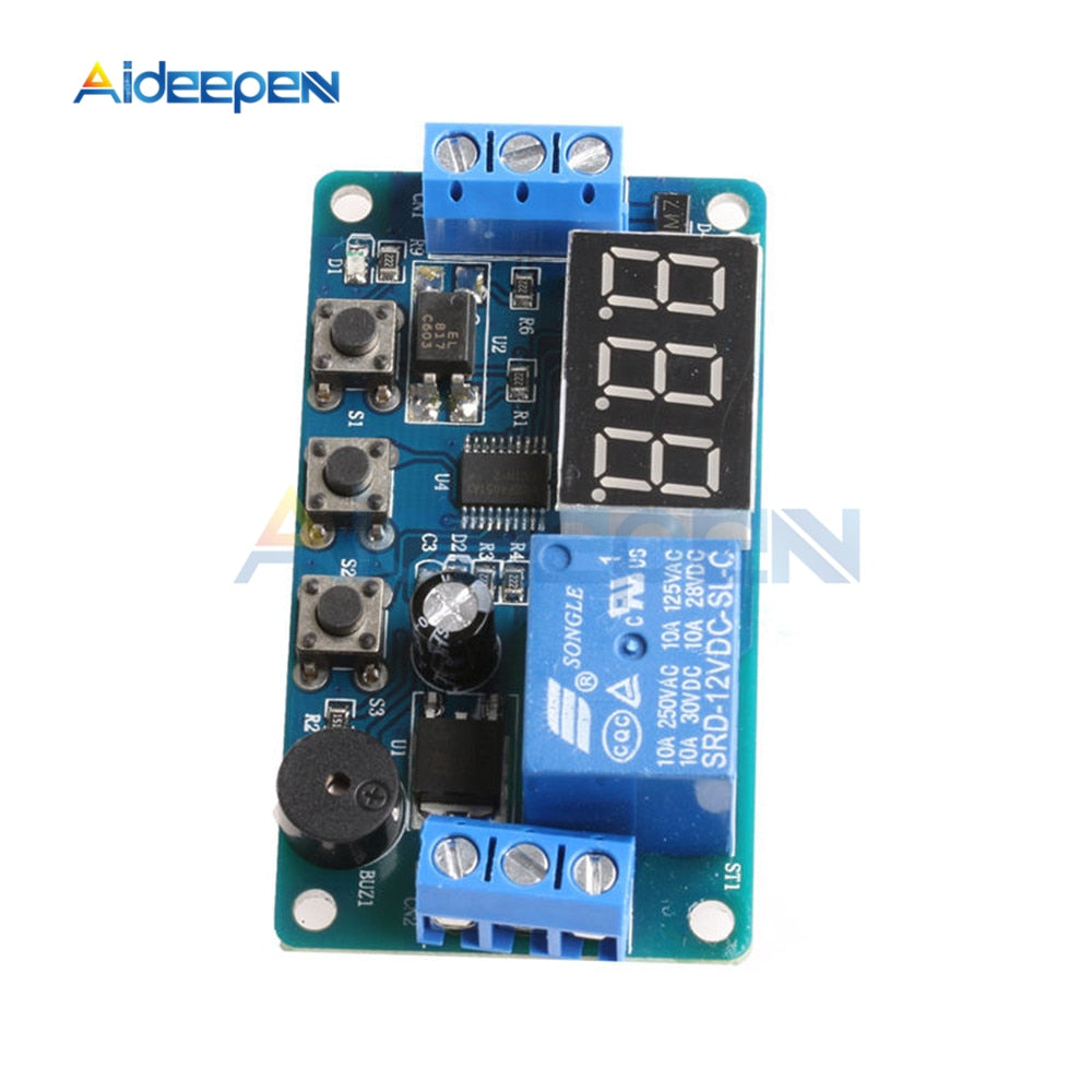 DC 12V Digital LED Display Time Delay Relay Module Board Control Timer – Aideepen