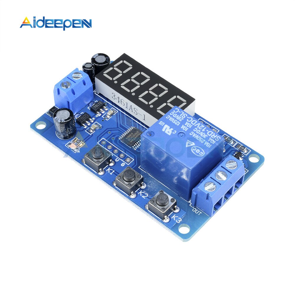 DC 12V Time Delay Relay Module 4 Digit LED Digital Timer Control Switc – Aideepen