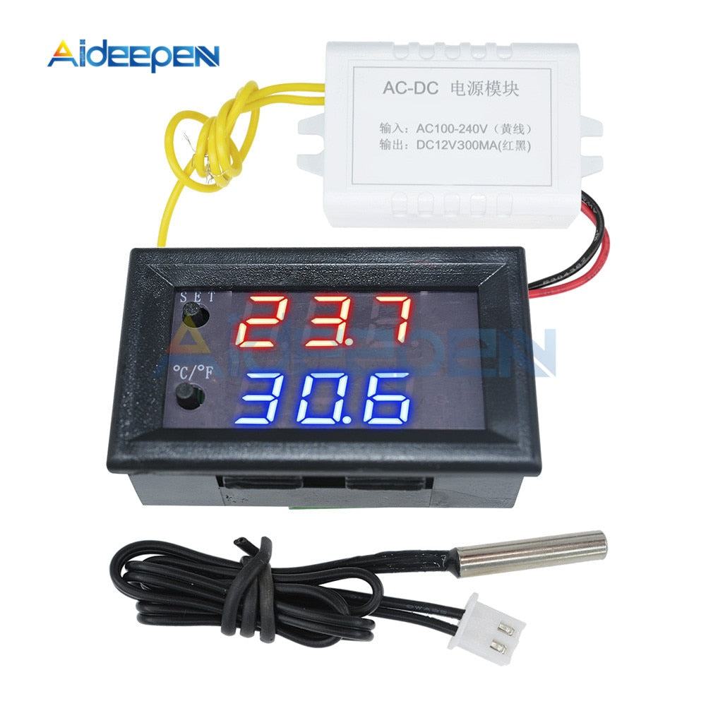 W1209WK DC 12V Digital Thermostat Temperature Controller Regulator NTC – Aideepen