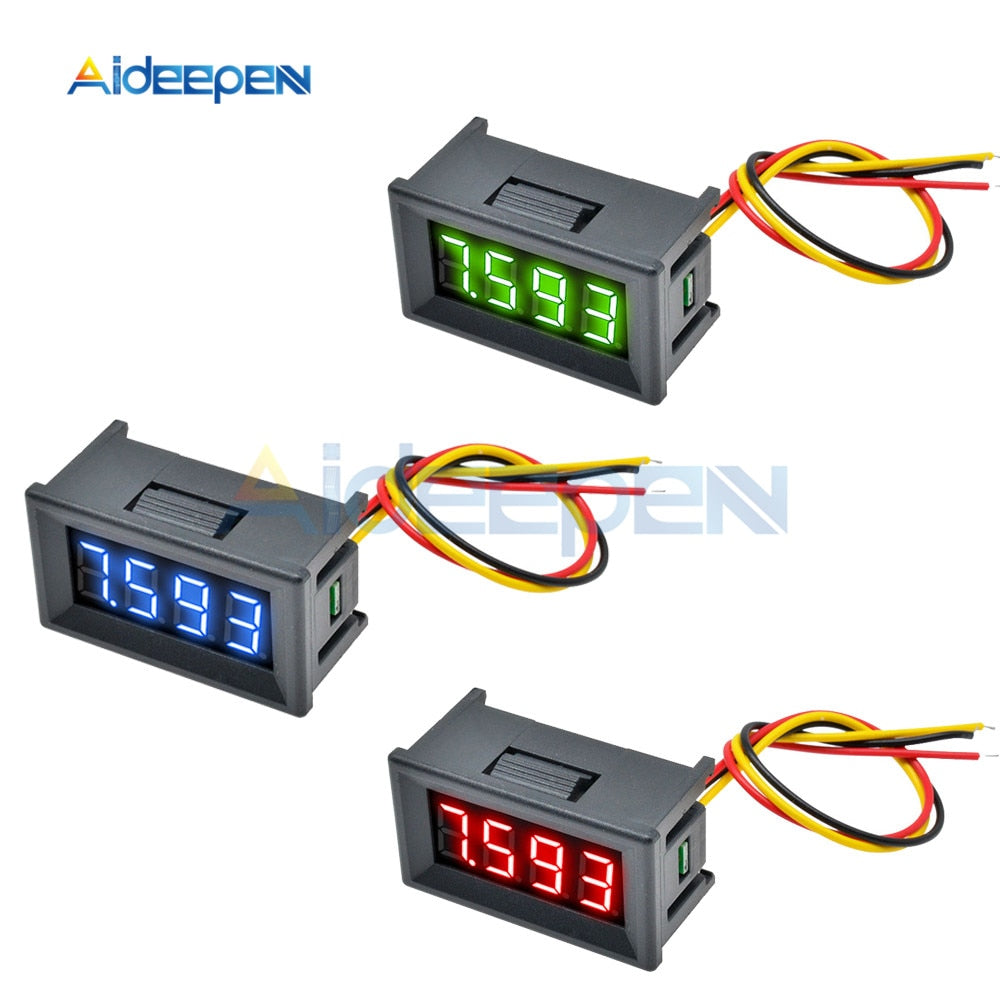 0.36" Mini Digital Voltmeter DC 0 100V 10A 4 Digit Panel Volt Voltage ...
