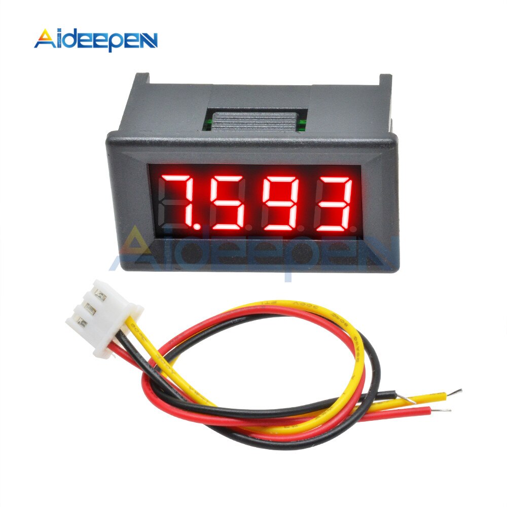 0.36" Mini Digital Voltmeter DC 0 100V 10A 4 Digit Panel Volt Voltage ...