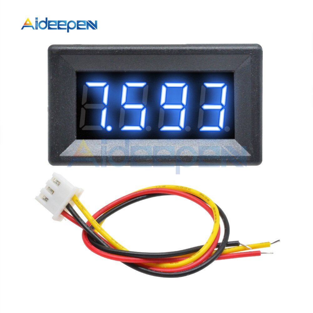 0.36" Mini Digital Voltmeter DC 0 100V 10A 4 Digit Panel Volt Voltage ...