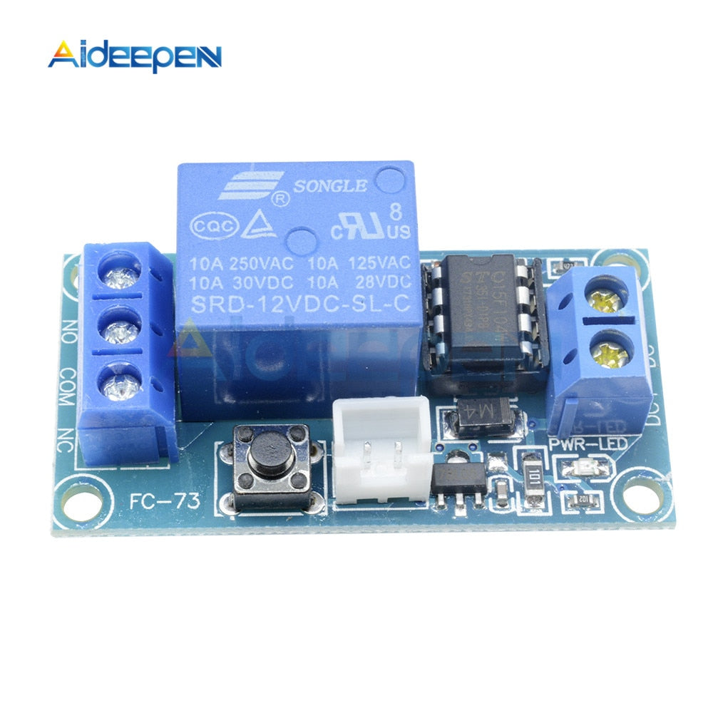 1 Channel DC 12V Relay Switch Board Latching Relay Module with Touch B ...