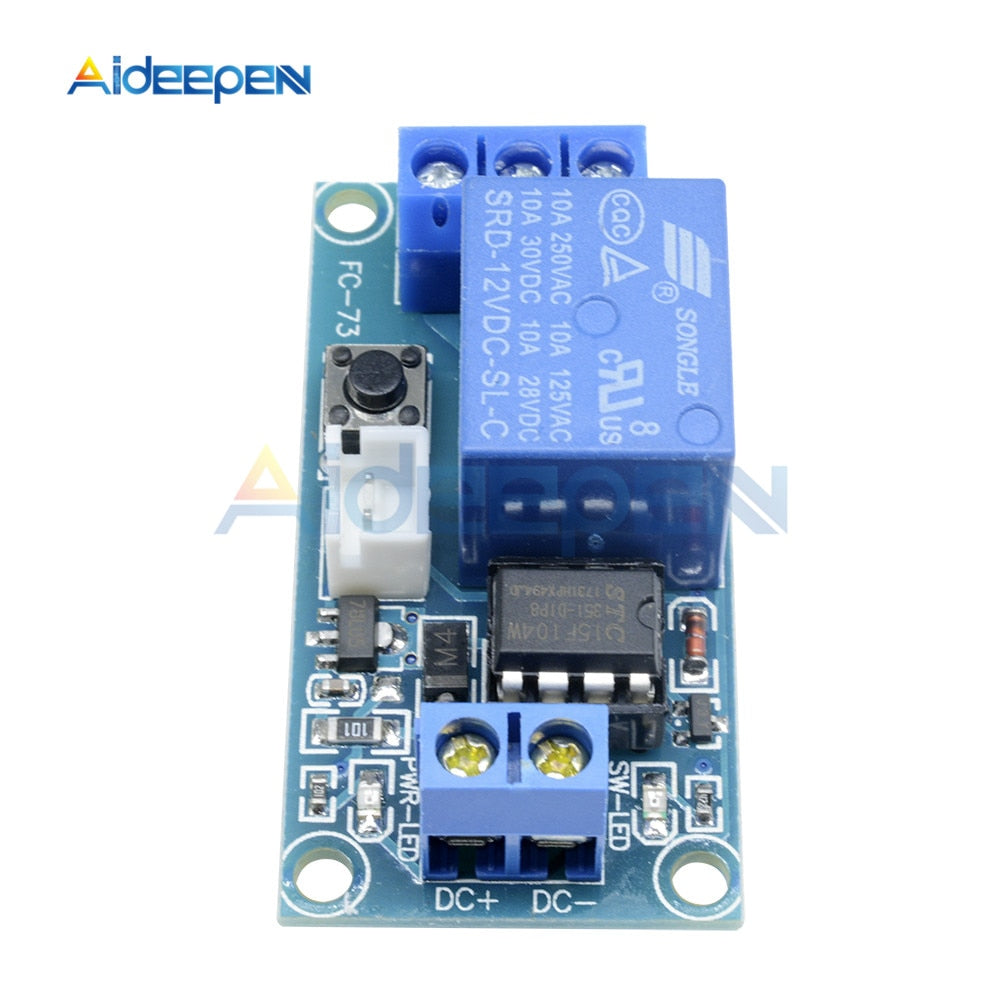 1 Channel DC 12V Relay Switch Board Latching Relay Module with Touch B ...