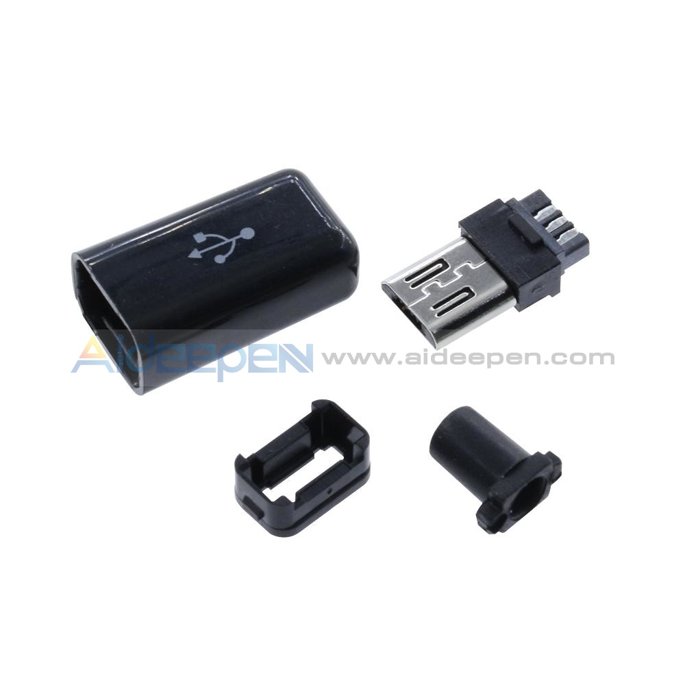 10PCS Micro USB Type B Male Plug Connector Kit with Plastic Cover ...