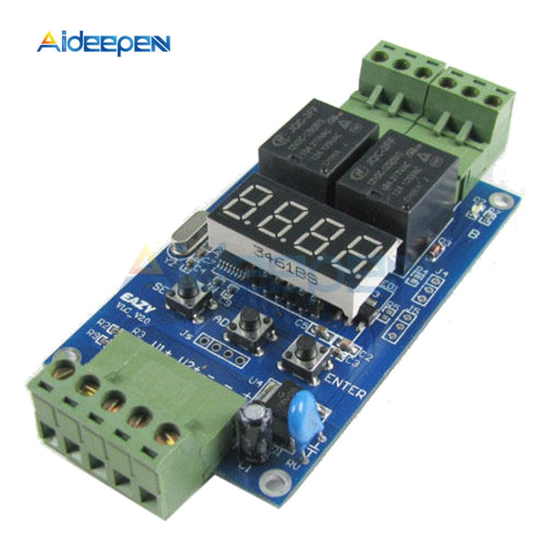 12V Dual Programmable Time Relay Module Relay PLC Board Cycle Delay Ti ...