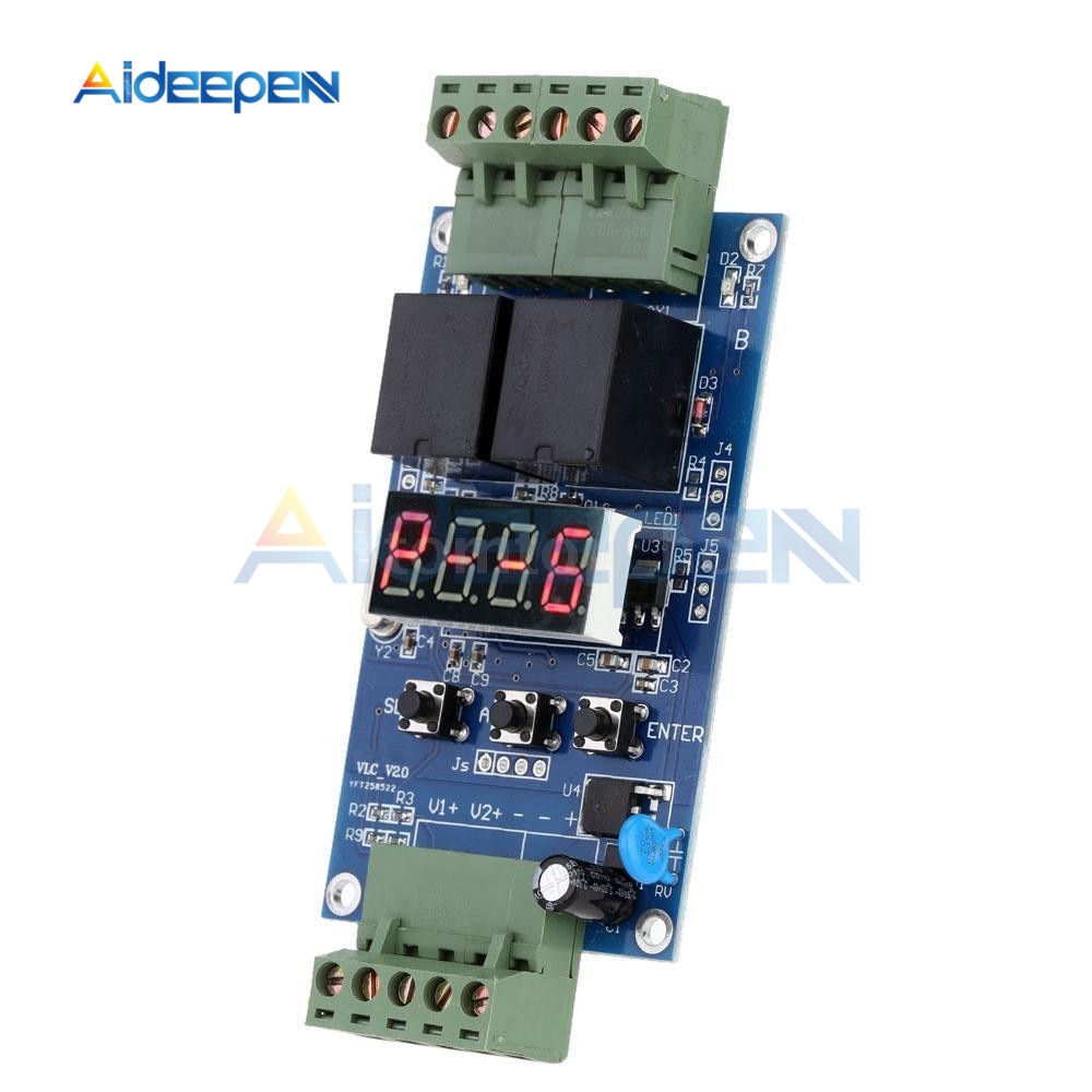 12V Dual Programmable Time Relay Module Relay PLC Board Cycle Delay Ti ...