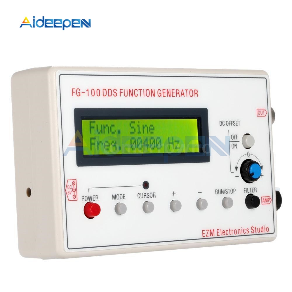 1HZ 500KHZ DDS Function Signal Generator Frequency Counter Sine + Squa ...