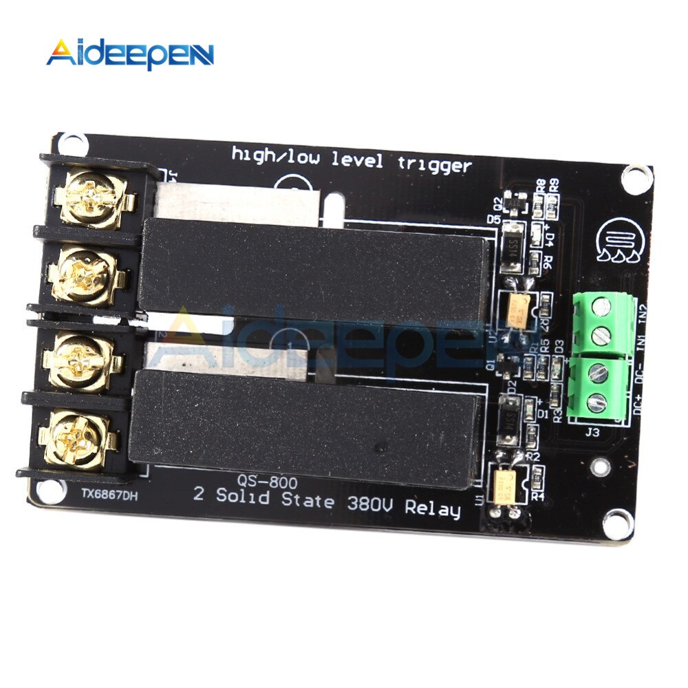 380V 8A 2 Channel Solid State Relay Module High and Low Level H L Trig ...