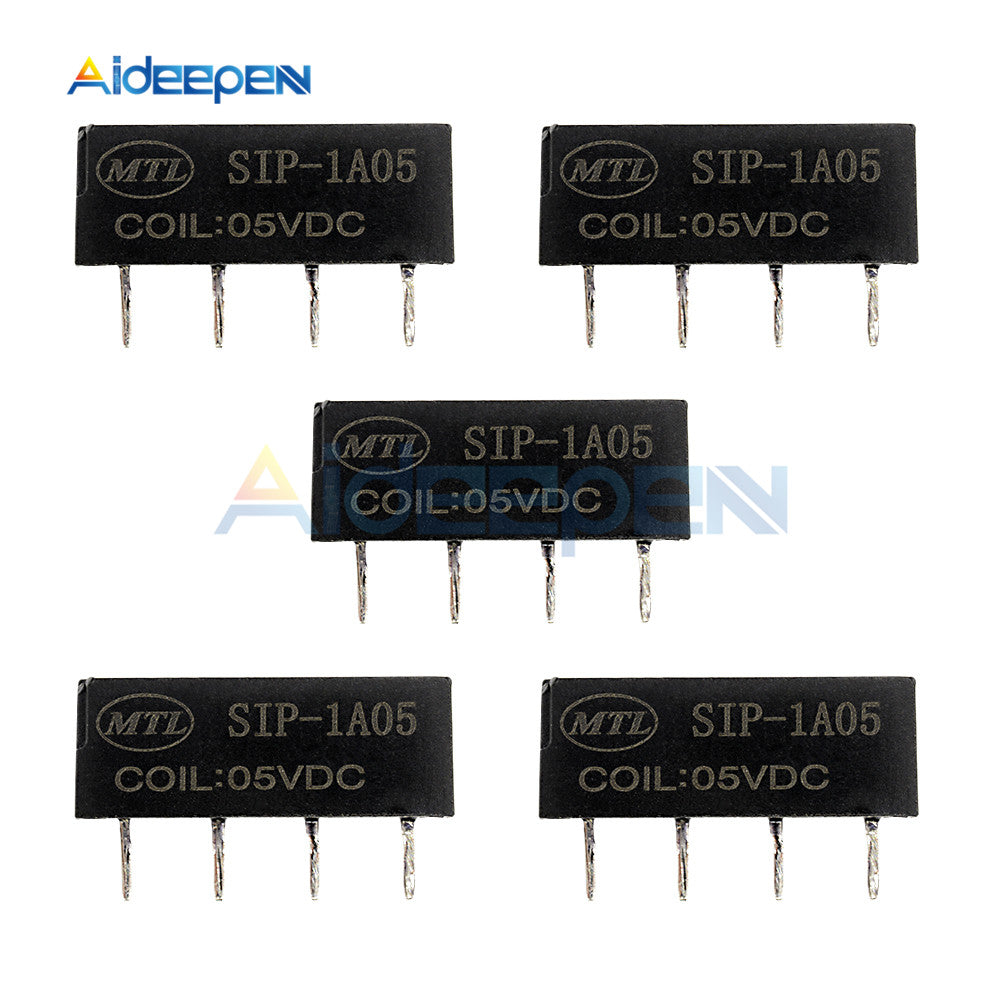 5PCS DC 5V Relay SIP 1A05 Reed Switch Relay DC Resistance 450~550ohm f ...