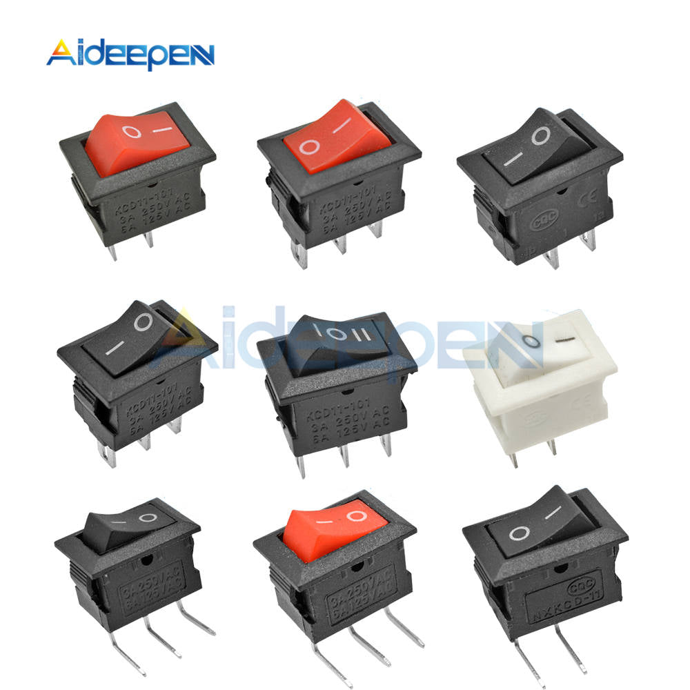 5PCS KCD11 2pin 3Pin ON OFF 3A 250V 10*15MM Small Boat Rocker Switch 1 ...