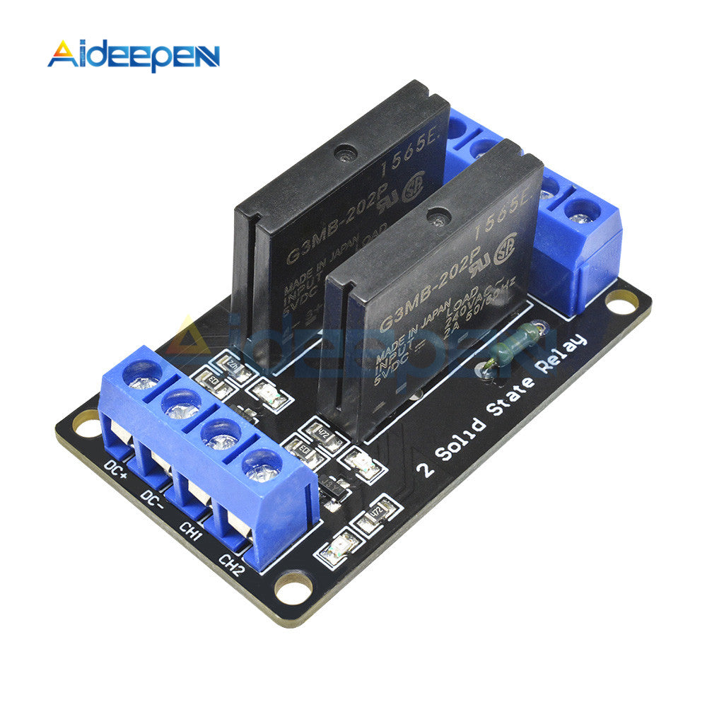 5V DC 2 Channel Solid State Relay Board Module High Level for Arduino ...