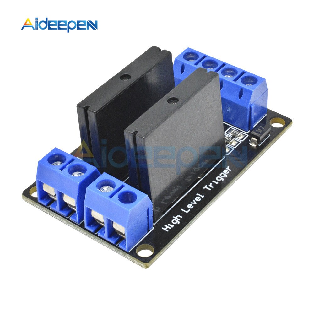 5V DC 2 Channel Solid State Relay Board Module High Level for Arduino ...
