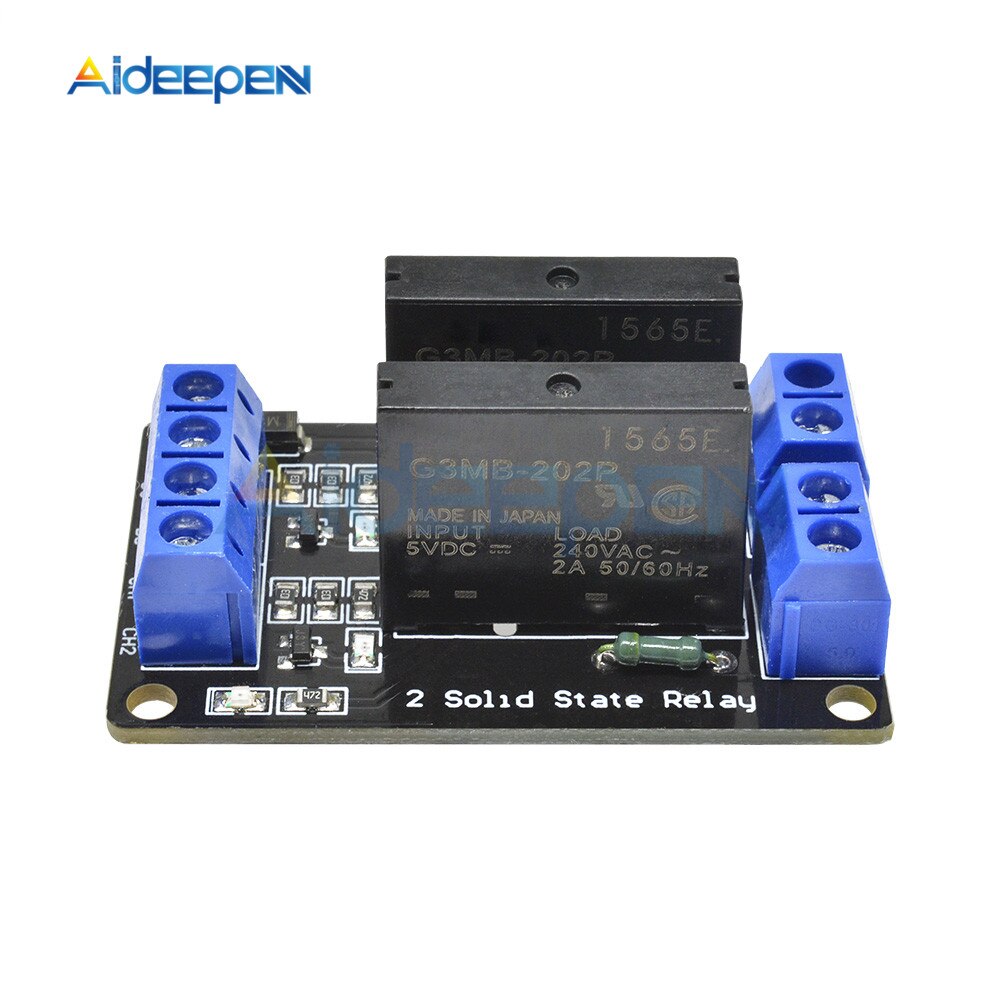5V DC 2 Channel Solid State Relay Board Module High Level for Arduino ...