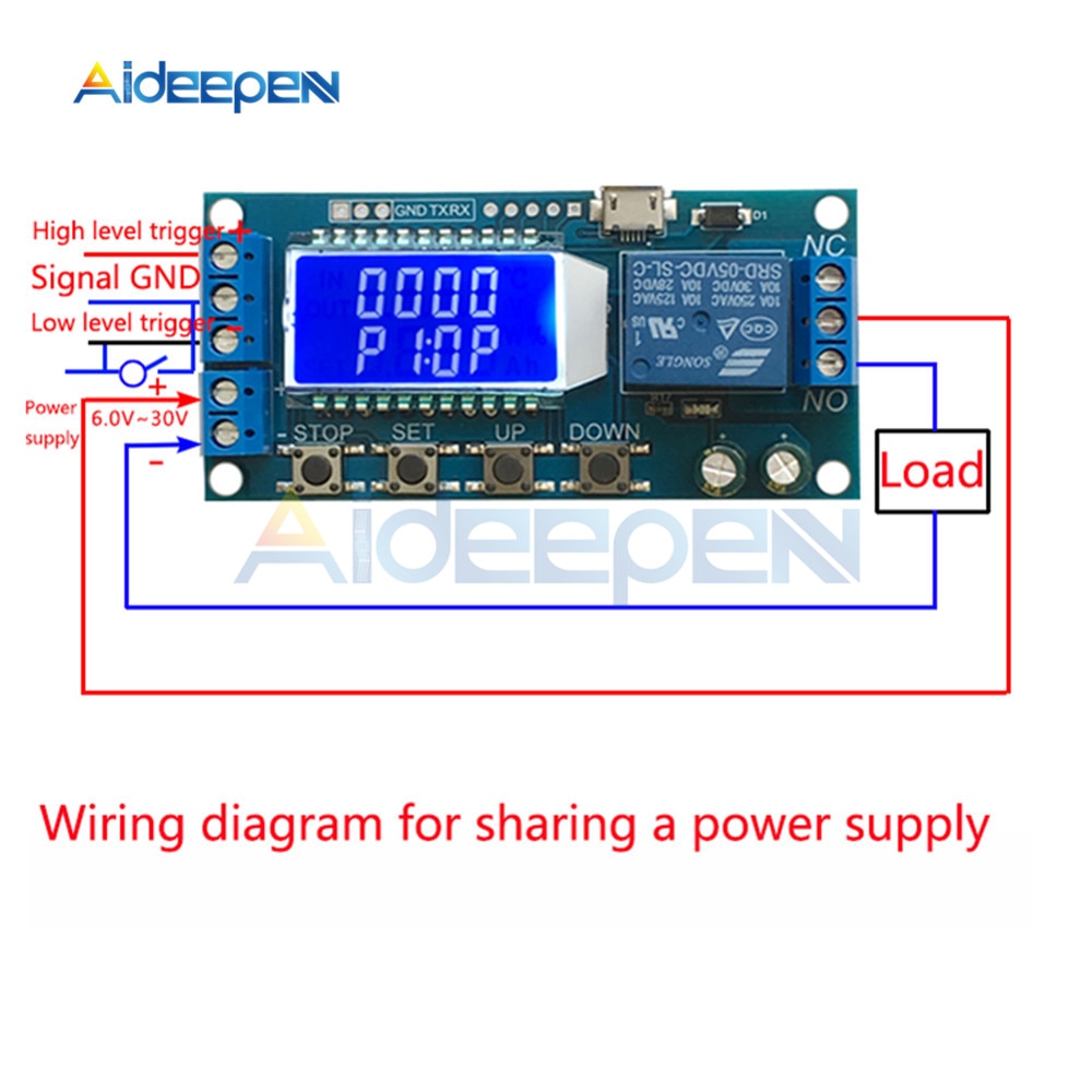 5 30V LED Digital Display Delay Relay Trigger Time Circuit Timer Contr ...
