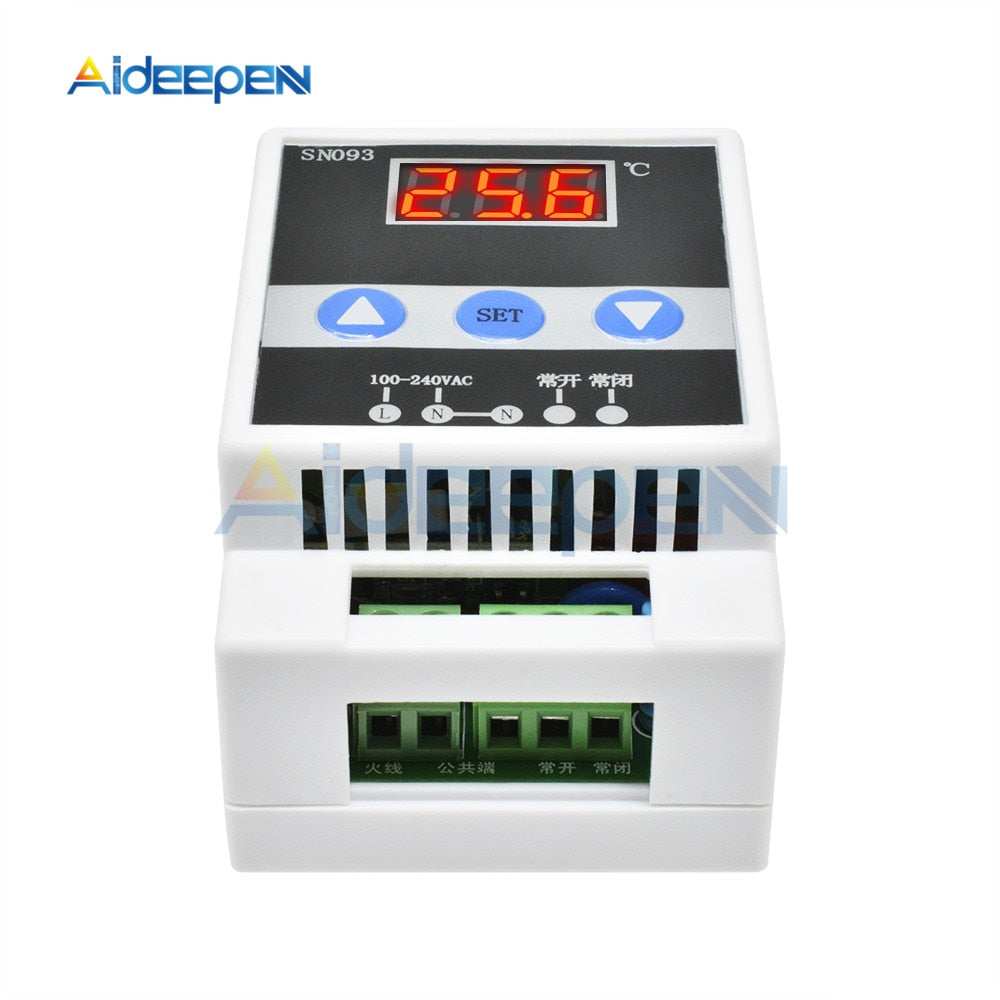 AC90 250V Guide Rail Temperature Controller Tester LED Digital Thermos ...