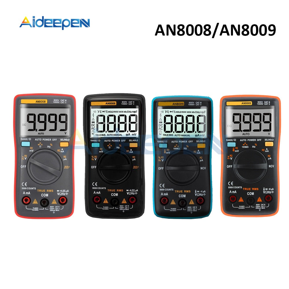 AN8008 AN8009 Auto Range Digital Multimeter 9999 counts With Backlight ...