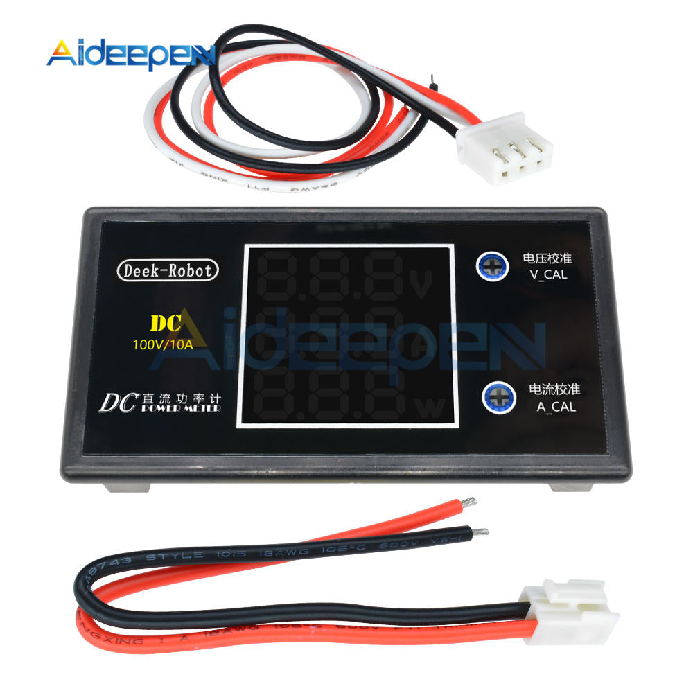 DC 0 100V 10A LCD Display Digital Voltmeter Ammeter Wattmeter Voltage ...