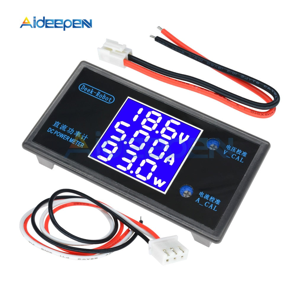 DC 0 50V 5A 250W Digital Voltmeter Ammeter Wattmeter Voltage Tester Cu ...