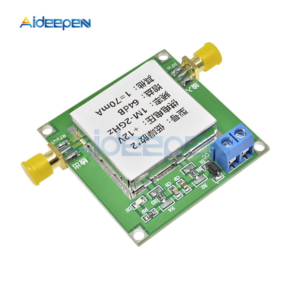 DC 12V 0.1 2GHz 64dB Gain RF Broadband Amplifier Board Low Noise 2dB A ...