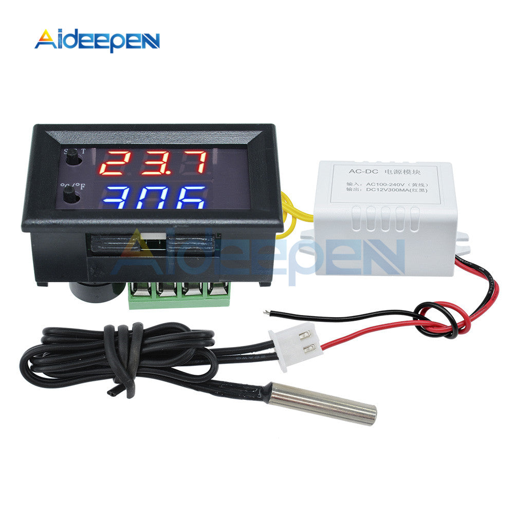 DC 12V AC 110V 220V W1209 LED Digital Thermostat Temperature Controlle ...
