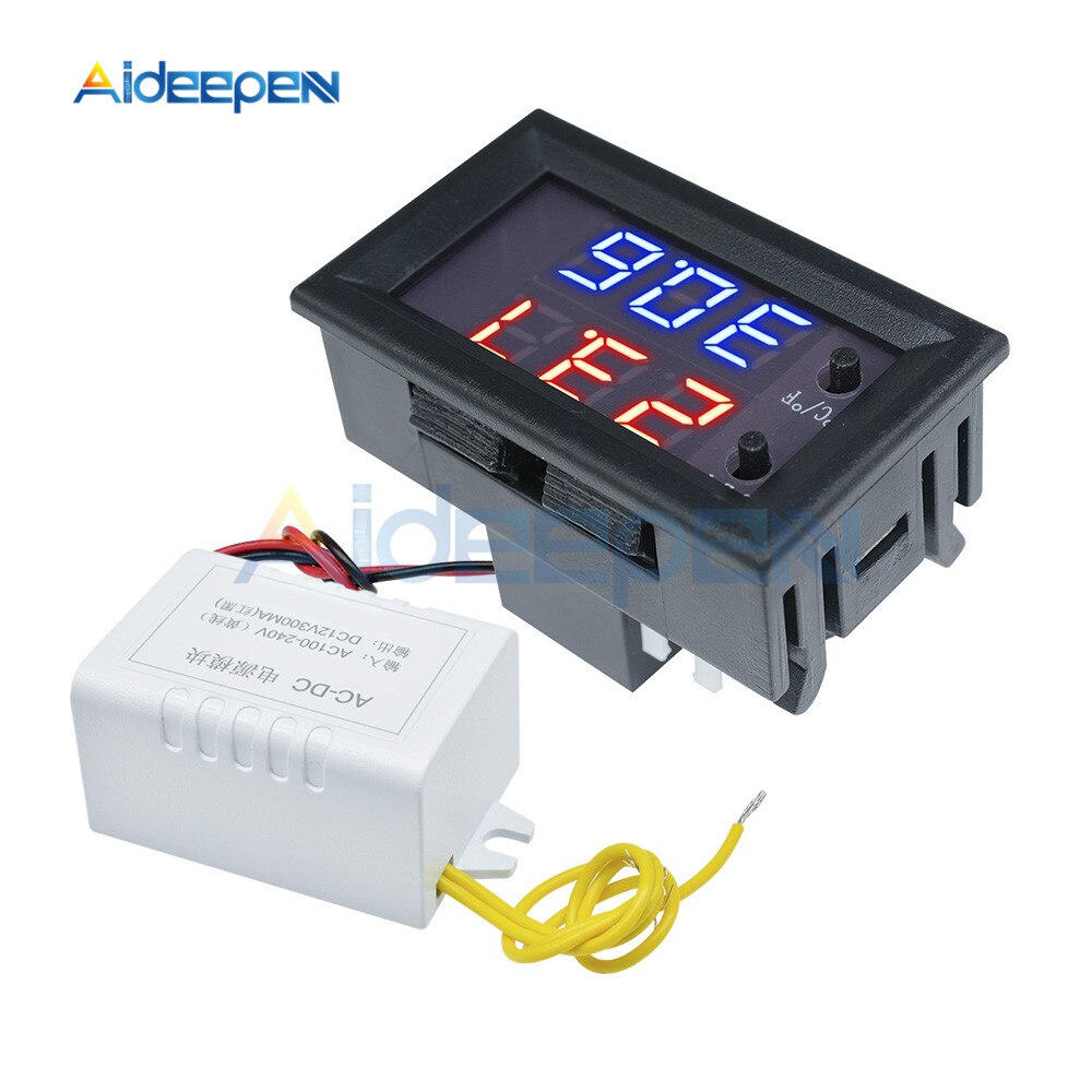 DC 12V AC 110V 220V W1209 LED Digital Thermostat Temperature Controlle ...
