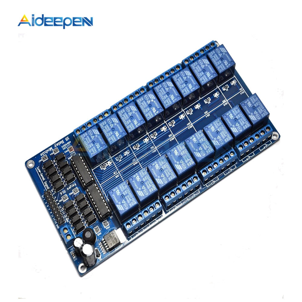 DC 5V 12V 16 Channel Relay Shield Module with Optocoupler LM2576 Micro ...