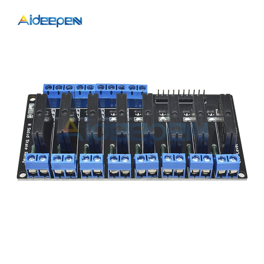DC 5V SSR 8 Channel Solid State Relay Module Low Level G3MB 202P 240V ...