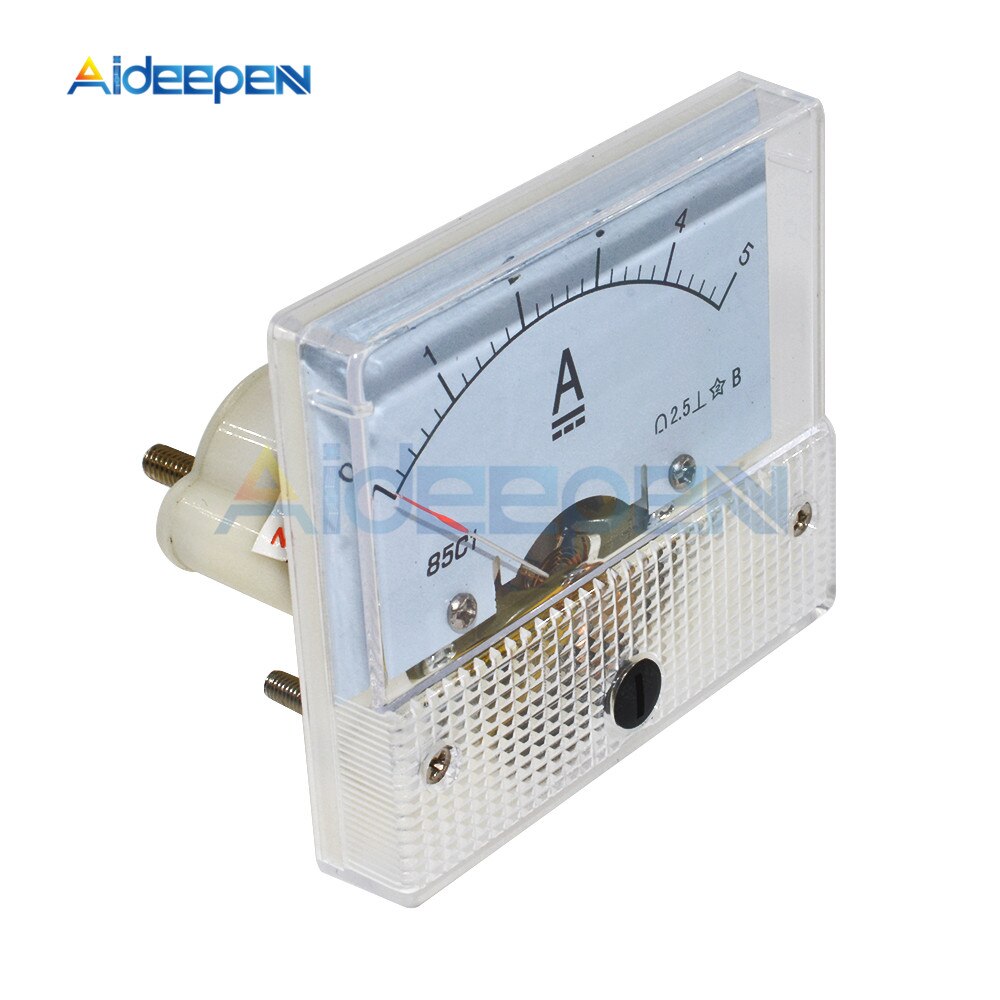 DC Analog Pointer Current Meter Panel 5A AMP Gauge Mechanical Ammeters ...