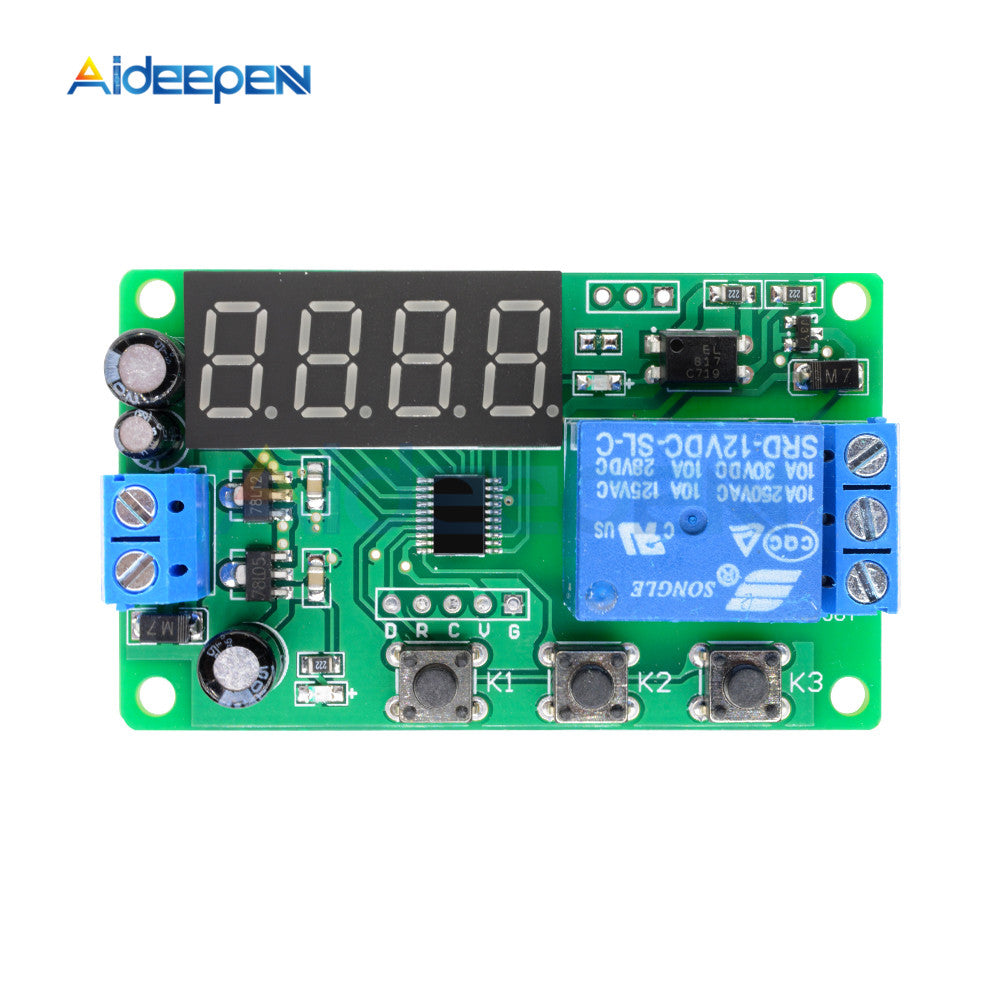DC12V Time Delay Relay LED Digital Automation Delay Relay Trigger Time ...