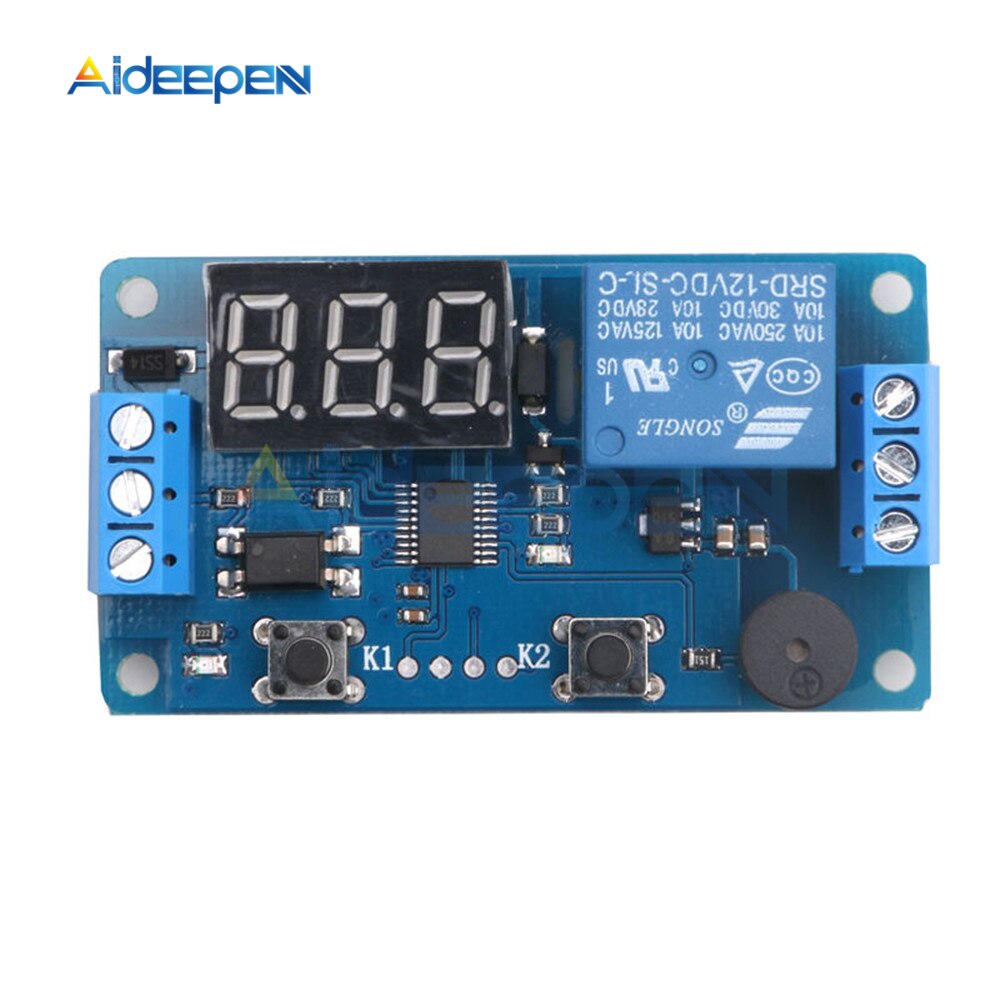 Digital LED Time Delay Relay Module DC 12V Timer Relay Time Control Sw ...