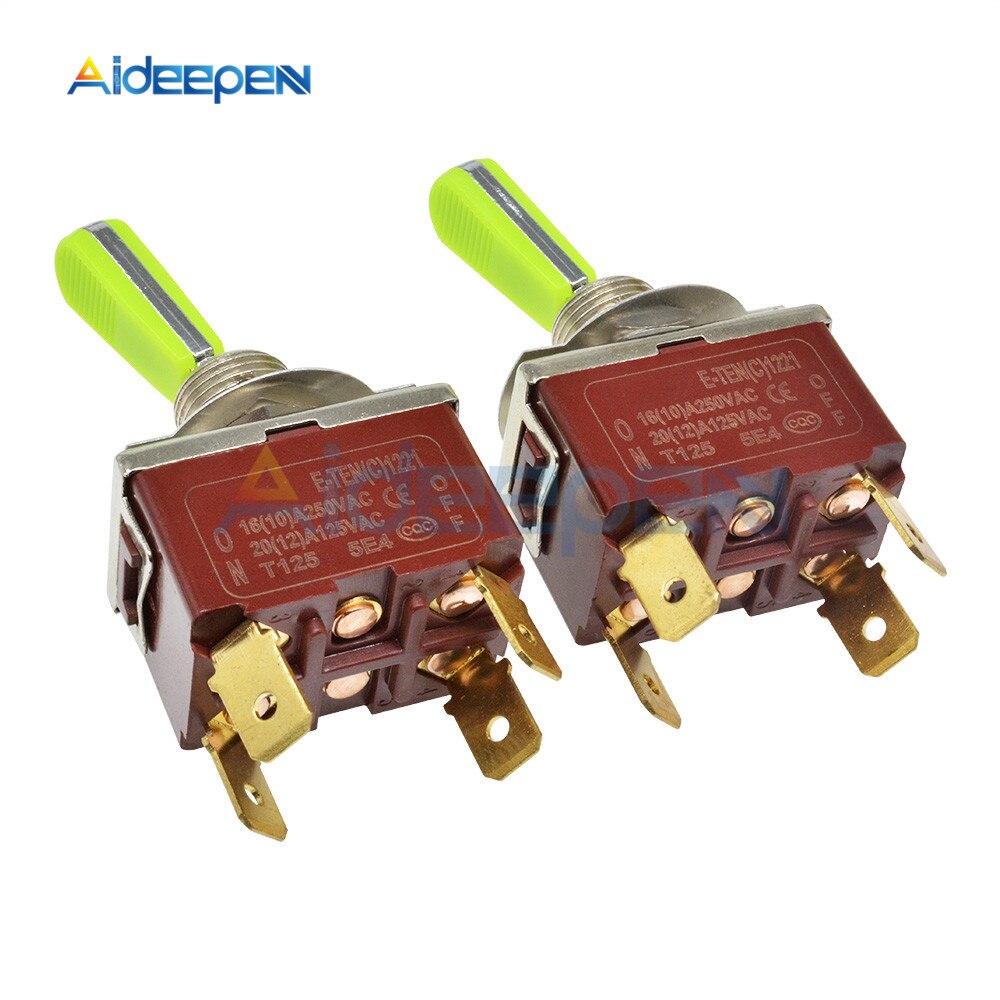E TEN(C)1221 Toggle Switch Red 4 Pin ON OFF Switch Silver Contactor 50 ...