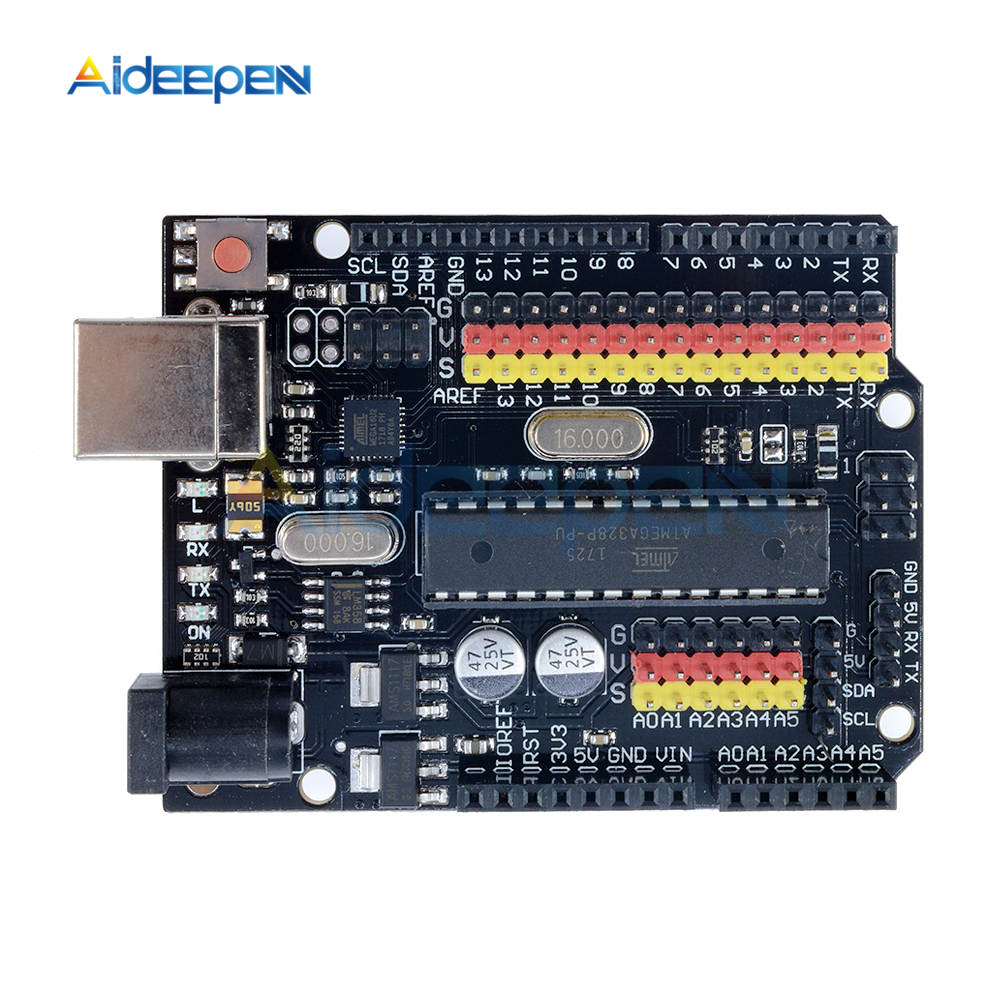 For Arduino UNO R3 PLUS Sensor I/O Shield Atmega328P Atmega16U2 Expans ...