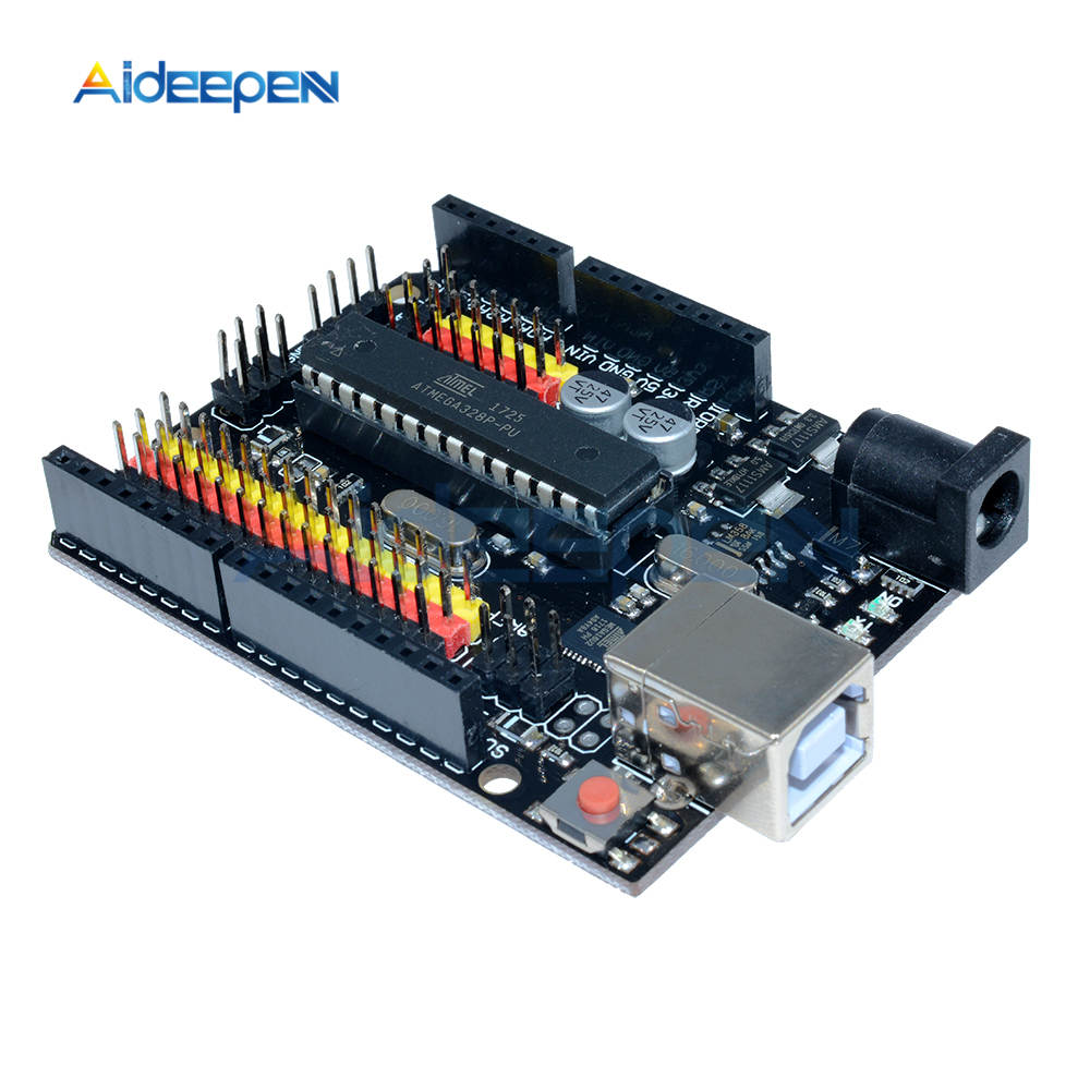 For Arduino UNO R3 PLUS Sensor I/O Shield Atmega328P Atmega16U2 Expans – Aideepen