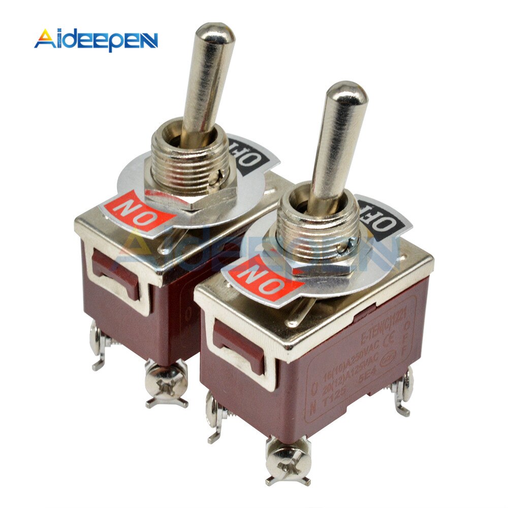 High Precision E TEN(C)1221 Toggle Switch Red 4 Pin ON OFF Switch Silv ...