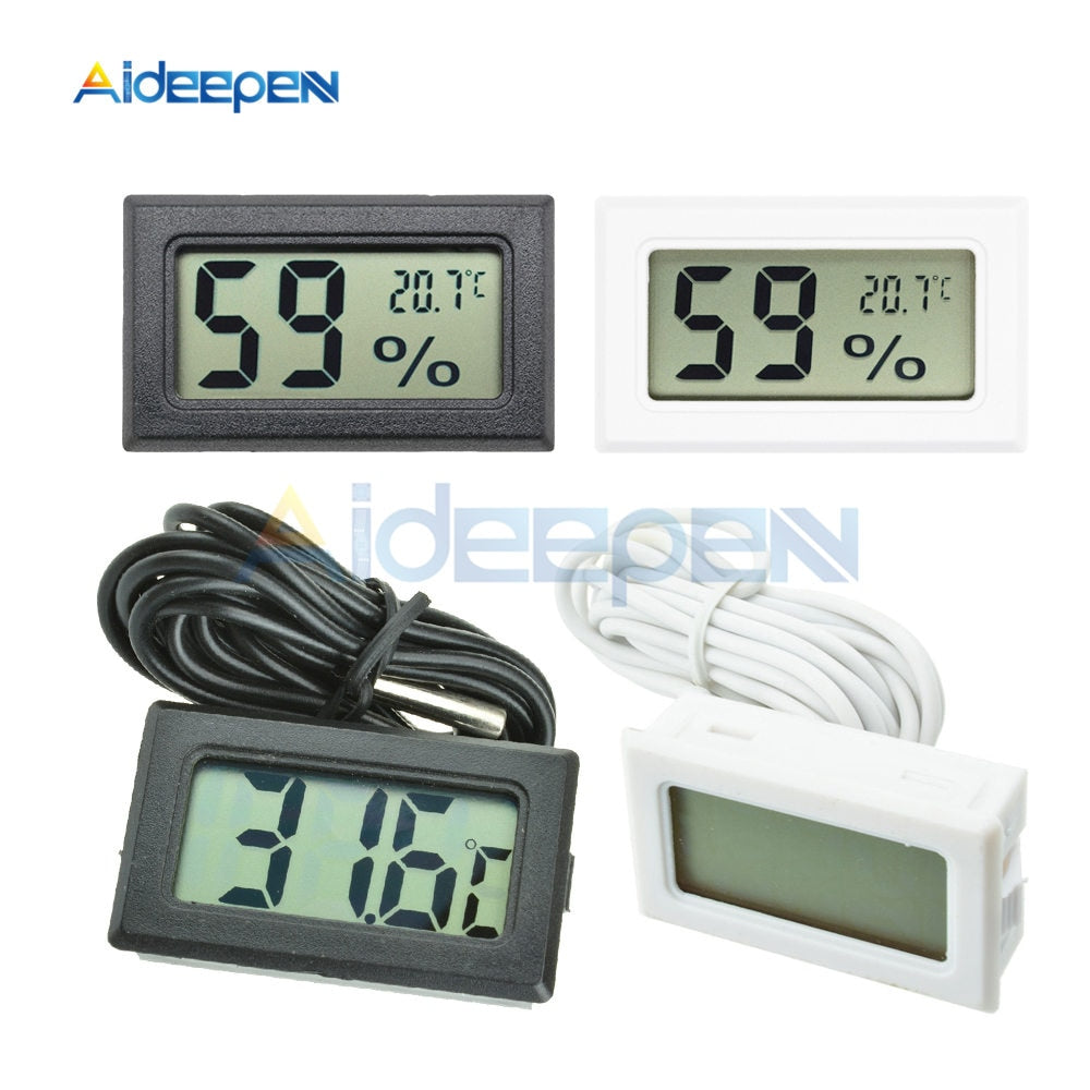 LCD Digital Thermometer Hygrometer for Freezer Refrigerator Fridge Tem ...