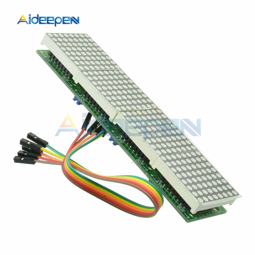 MAX7219 LED Microcontroller 4 In 1 Display With 5P Line Dot Matrix Con – Aideepen