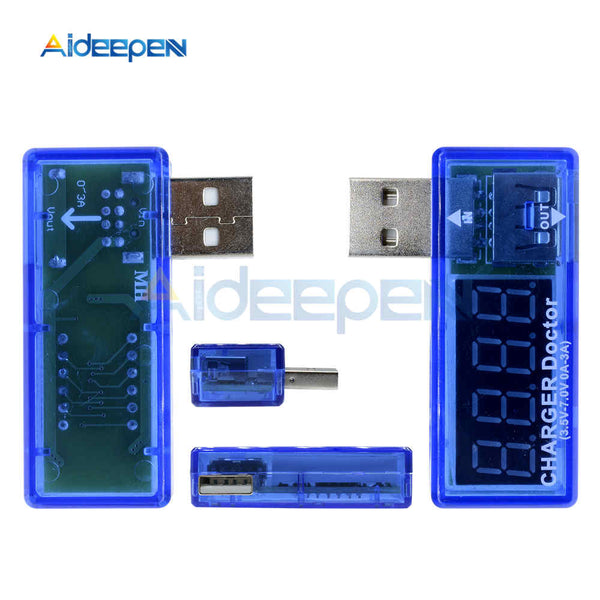 Mini LED Display Digital USB Voltmeter Ammeter Power Current Voltage M ...
