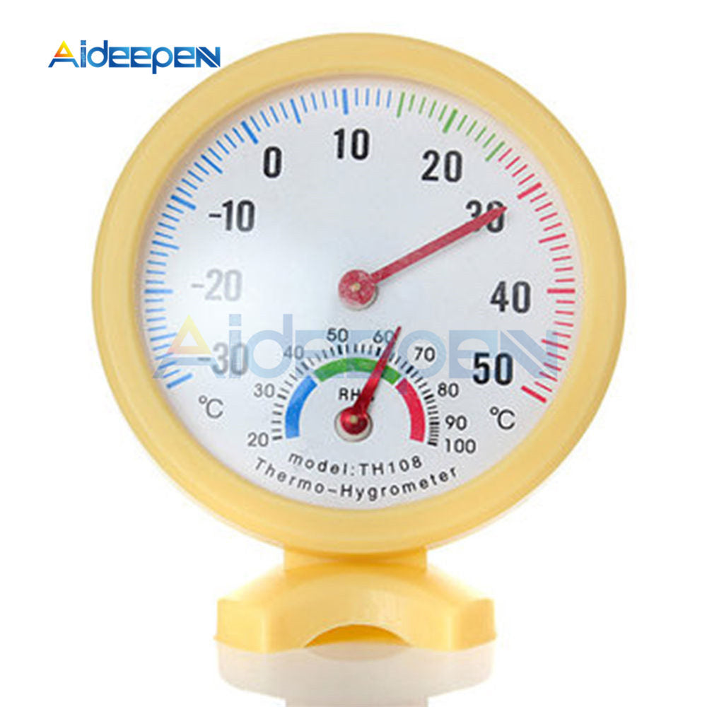 Mini Round Clock Shaped Indoor Outdoor Hygrometer Humidity Thermometer ...