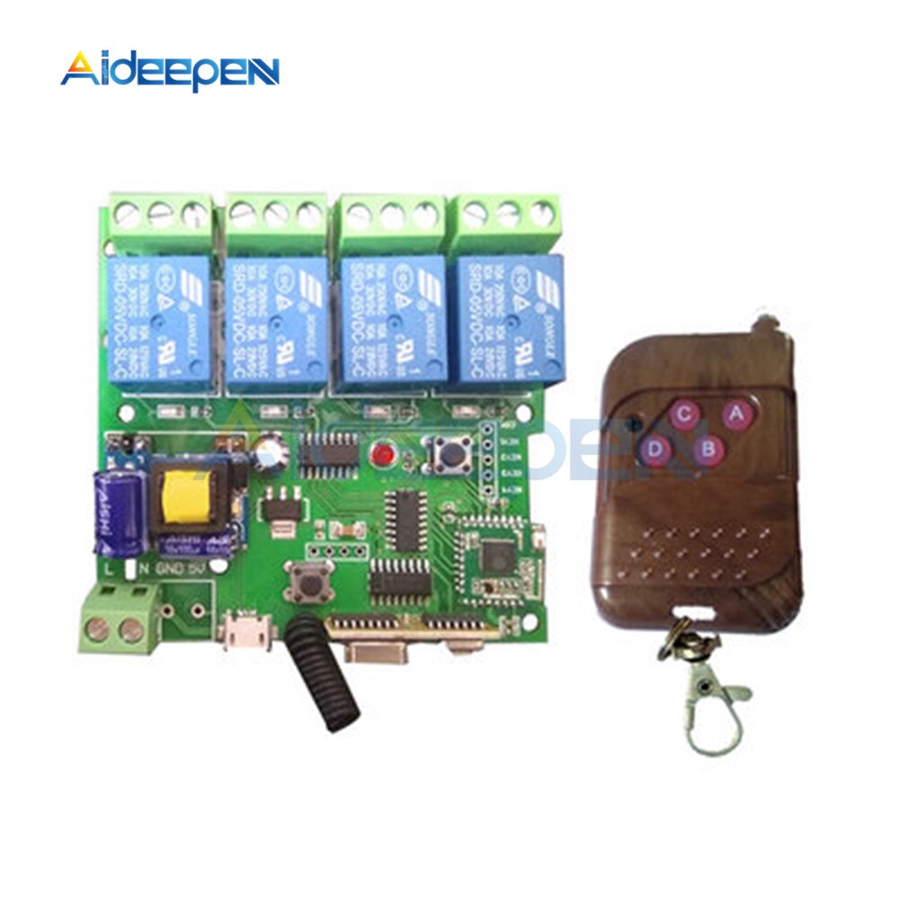 Smart Remote Control DIY Wireless Switch Universal Module 4ch AC 220V ...