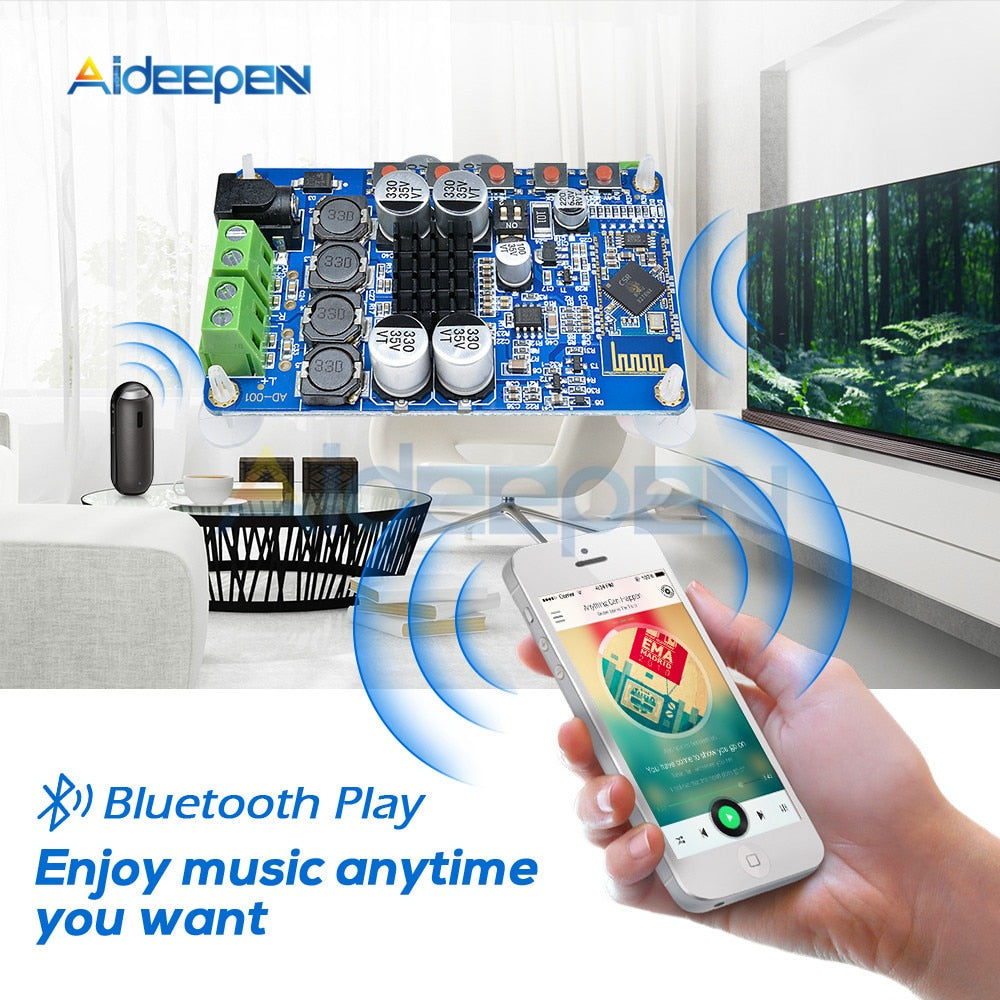 TDA7492P 50W+50W Dual Channel Amplifier Wireless Bluetooth 4.0 Audio R ...