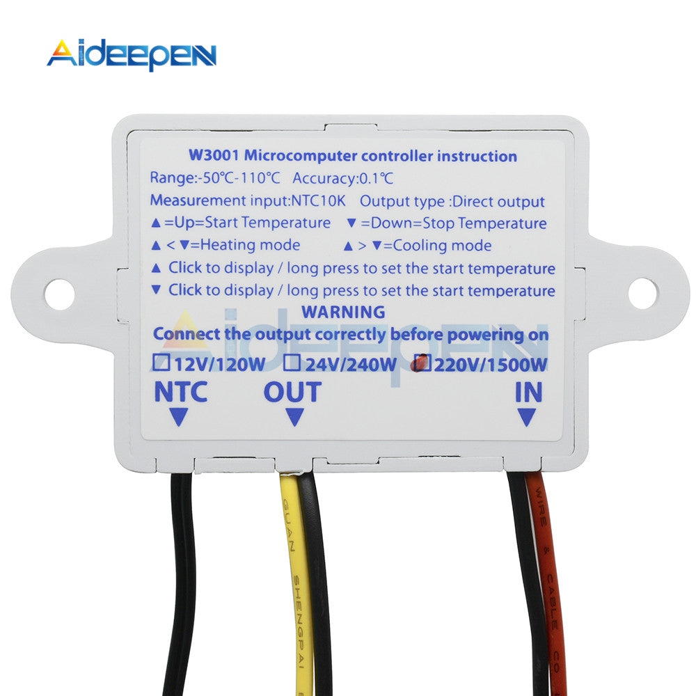 W3001 110V 220V Digital Temperature Controller Thermostat Thermo Incub ...