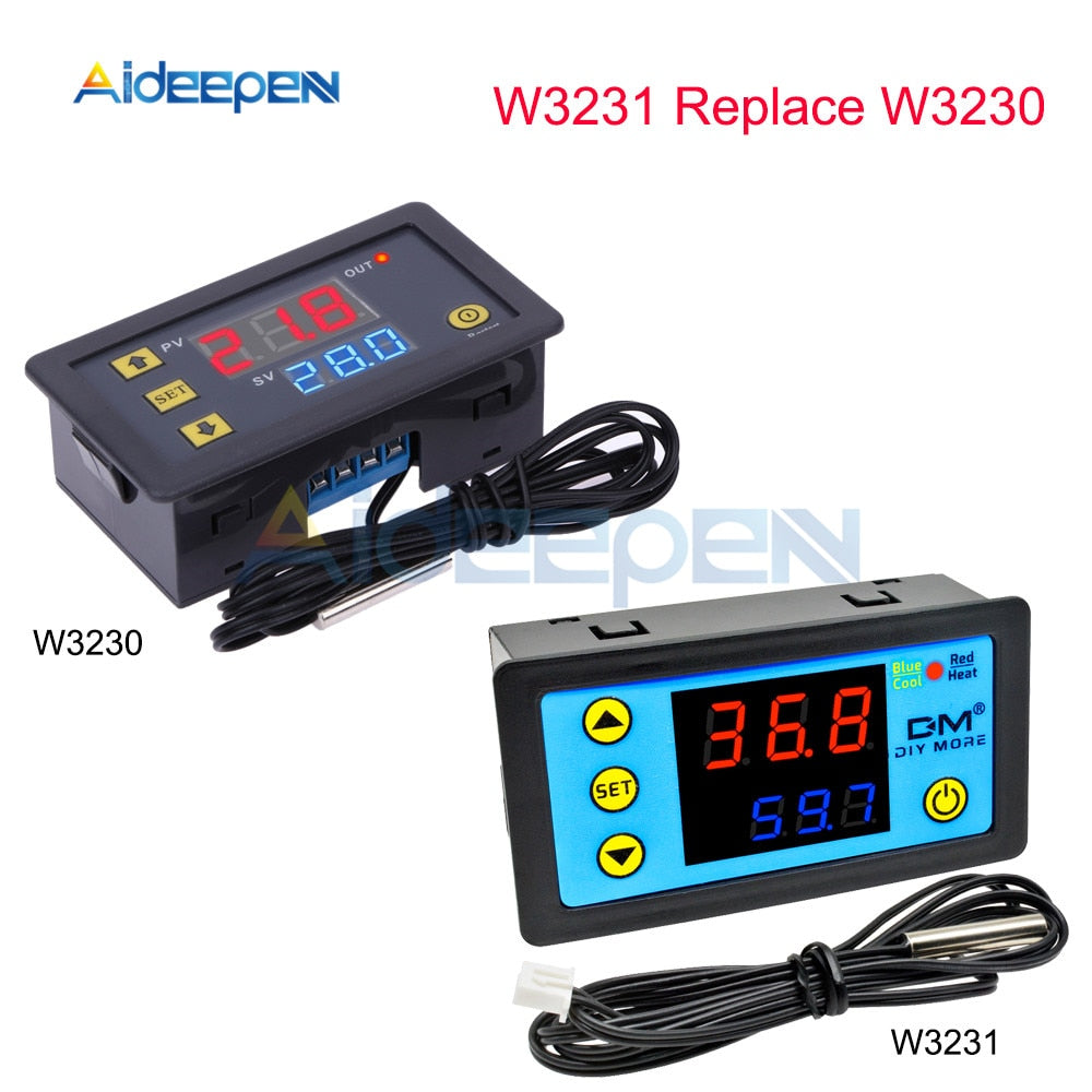 W3230 AC 110V 220V DC12V 24V Digital Thermostat Temperature Controller – Aideepen