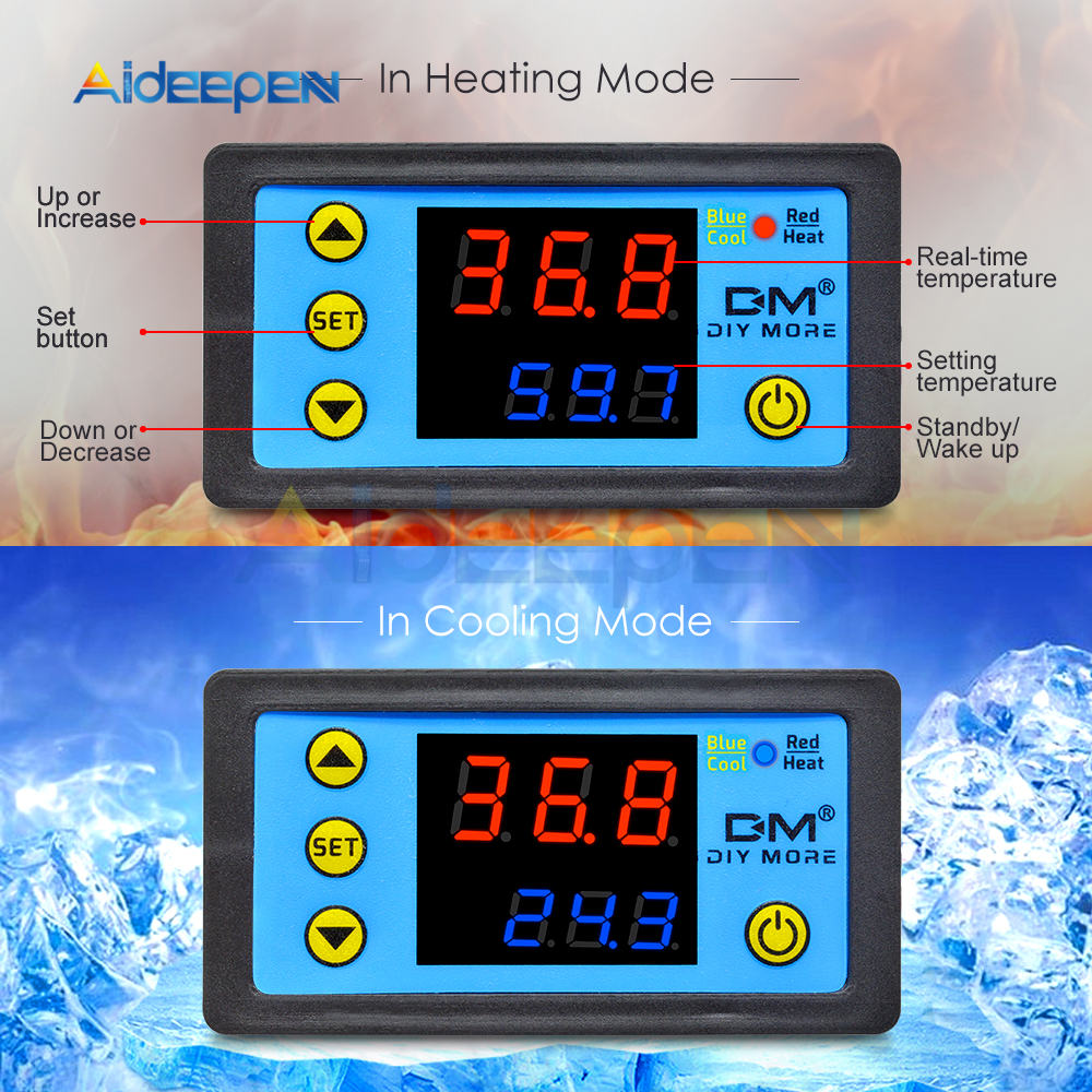 W3231 AC 110V 220V DC12V 24V Digital Thermostat Temperature Controller ...