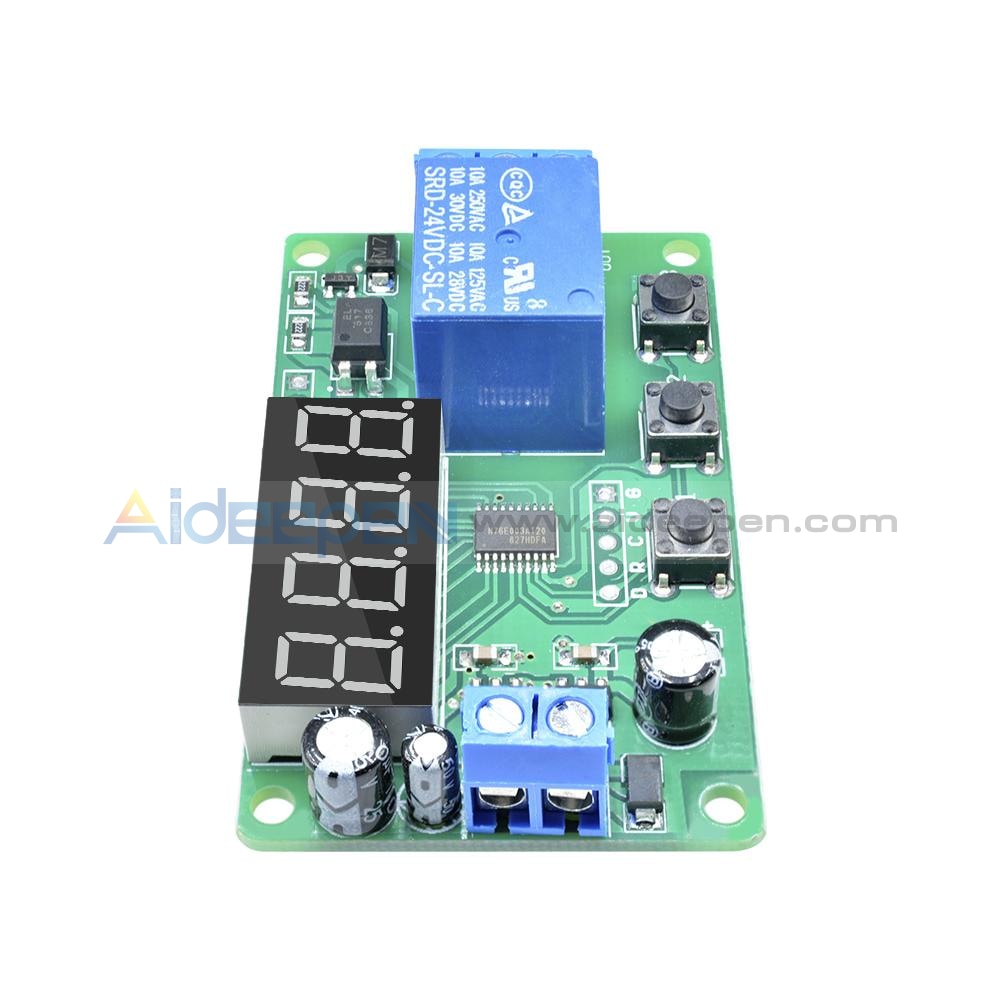DC 24V 4-Digit Red LED Display Delay Switch Control Relay Cycle Timer ...