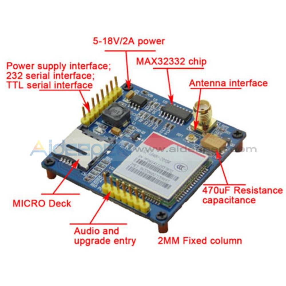SIM800A Development Board GSM/GPRS Module with STM32 Power Supply ...